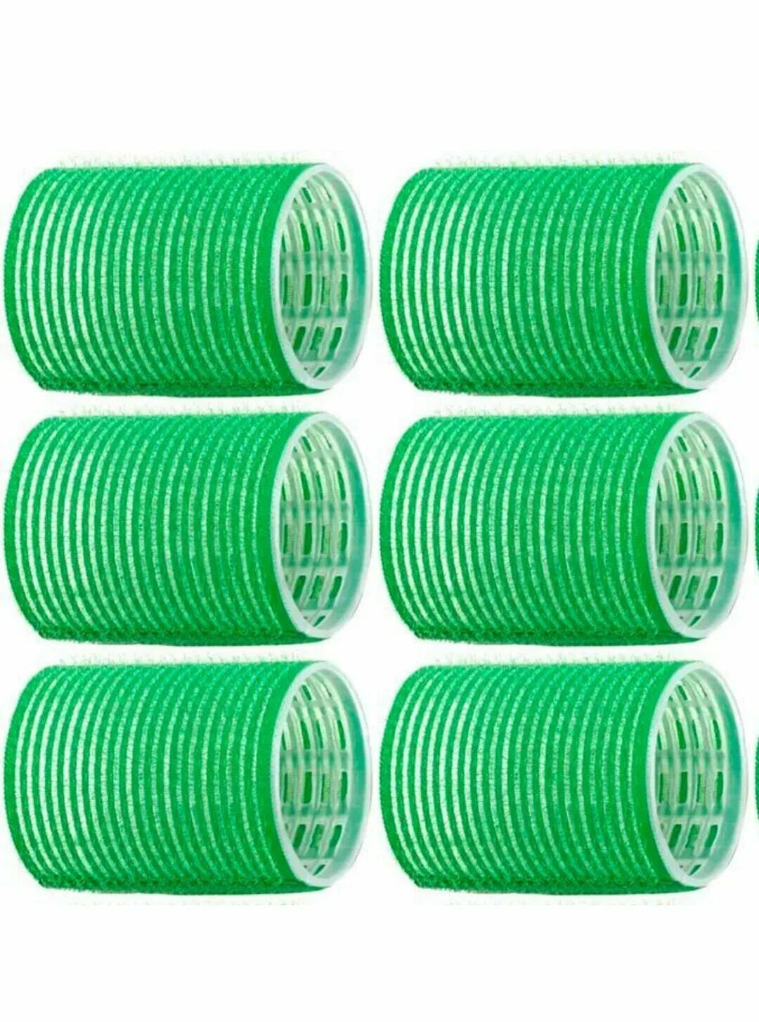 Бигуди DEWAL Cosmetics R-VTR16, липучки, зеленые, диаметр 61 мм, 6 шт