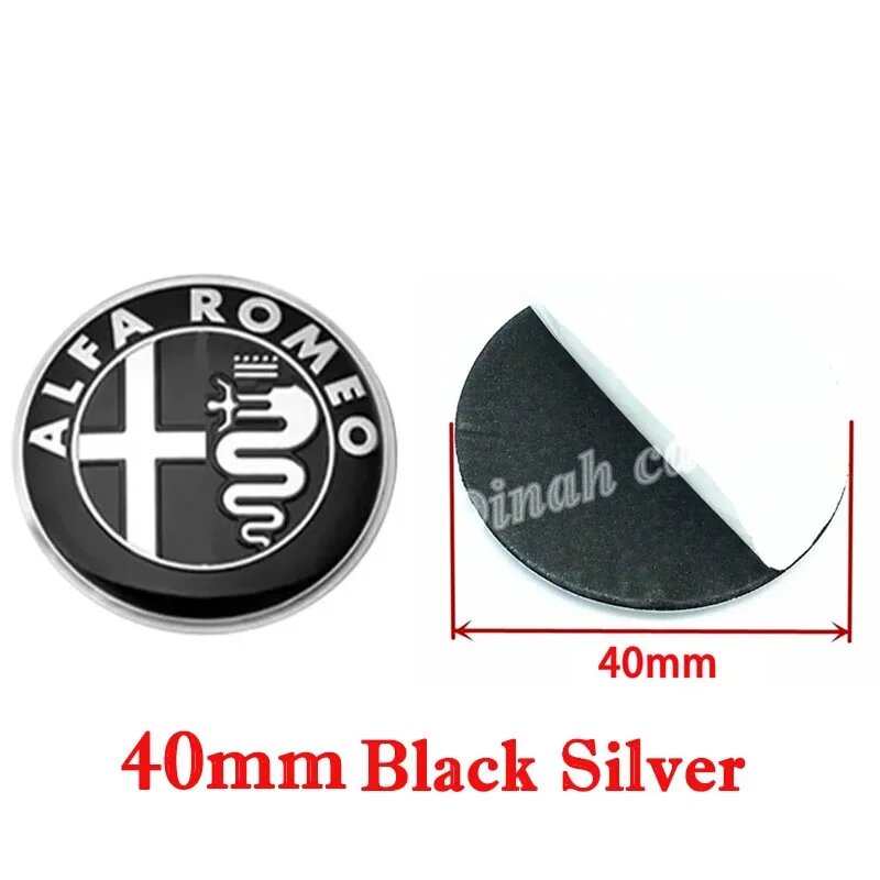 2 шт, 40 мм, 50 мм, 56 мм, цветная новая металлическая наклейка, Стайлинг 40mm Black Silver