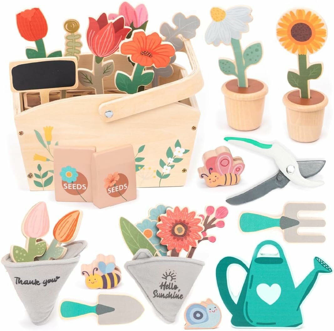 Игровой детский набор UMU - Деревянный садовый набор для детей - 1354