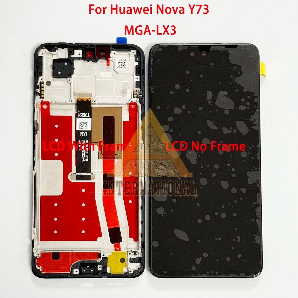 Оригинальный ЖК-дисплей для Huawei Nova Y72 MGA-LX3, дигитайзер сенсорной панели для Huawe Nova Y72S FGY-LX1/Nova Y73 MGA-LX3, рамка ЖК-дисплея Y73 Black Frame
