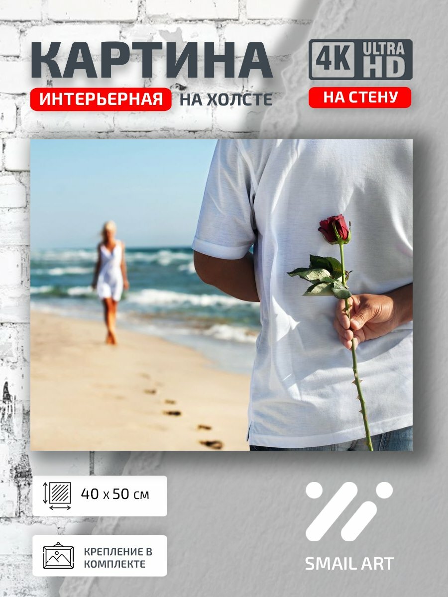 Картина на холсте интерьерная 40 на 50 на стену Берег Portrait для гостиной портрет декор