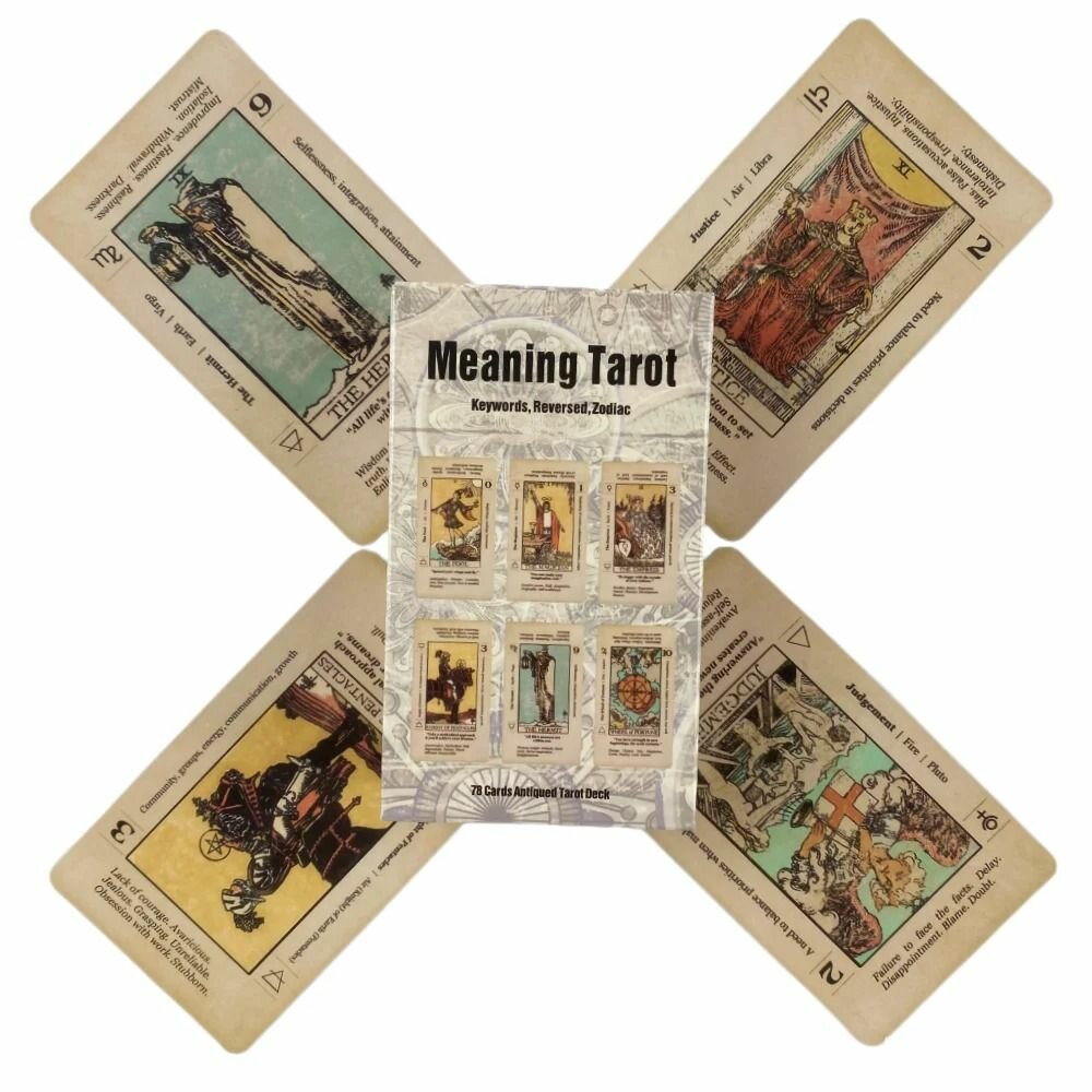 Карты ТарКарты Таро Уэйта для начинающих/Таро Значение/Meaning Tarot,78 шт, Гадальные карты