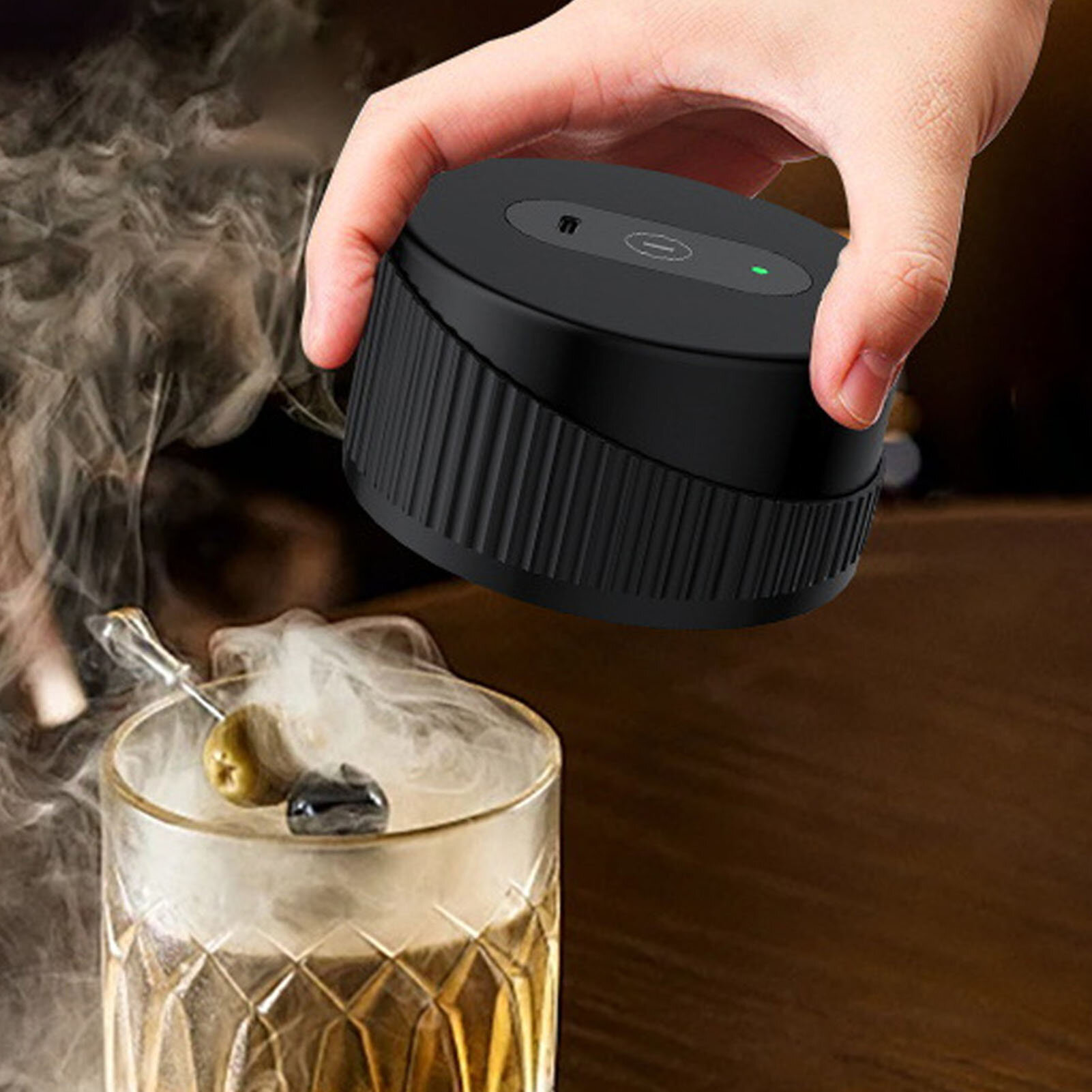 Набор для копчения коктейлей, перезаряжаемый электрический набор для копчения виски с 6 щепками, бесшумный мини-вентилятор для вечеринки в баре