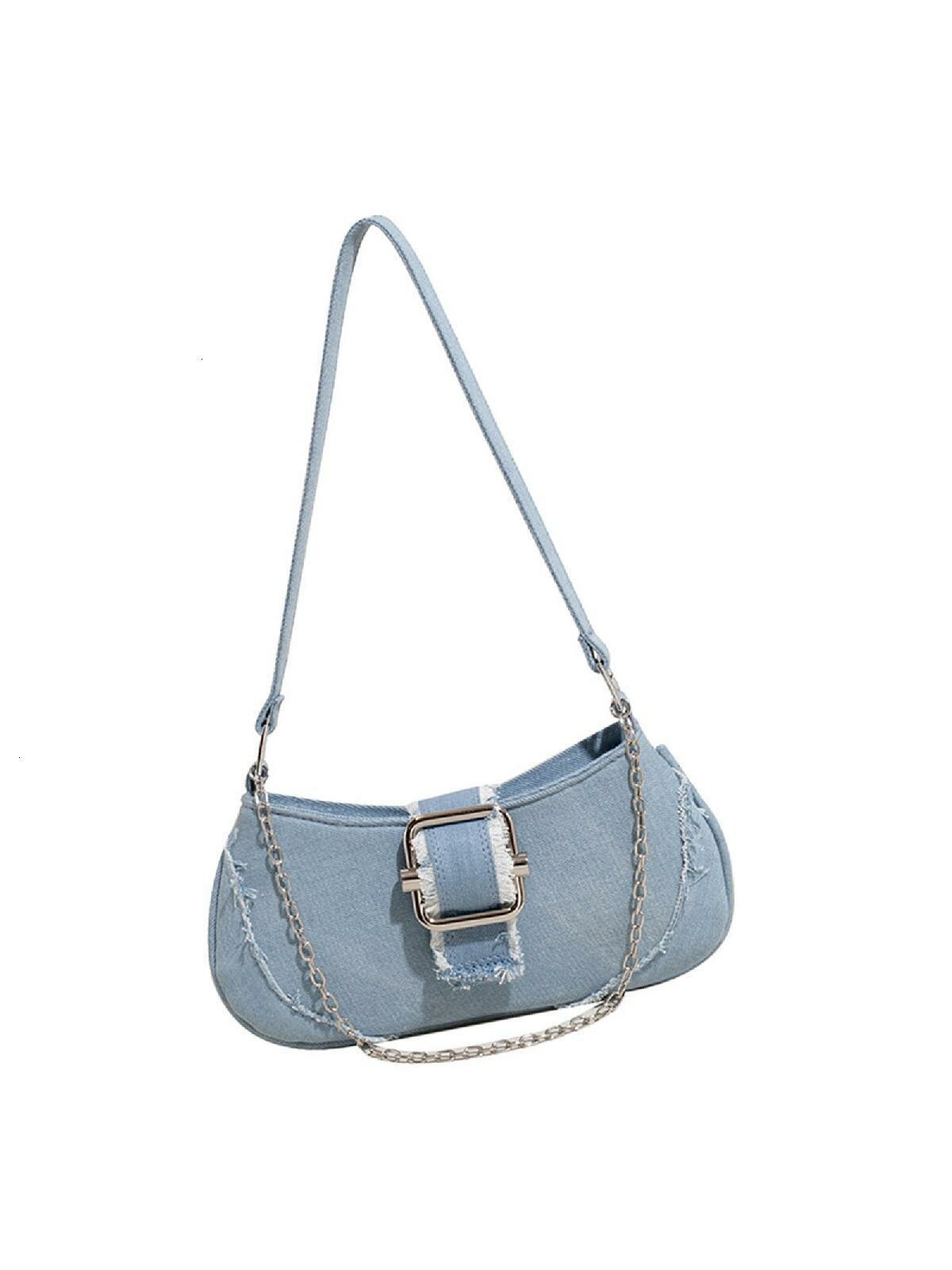 Компактная джинсовая сумка-ранец, модная женская повседневная сумка на цепочке через плечо для телефона и кошелька, необходимого для хранения вещей.