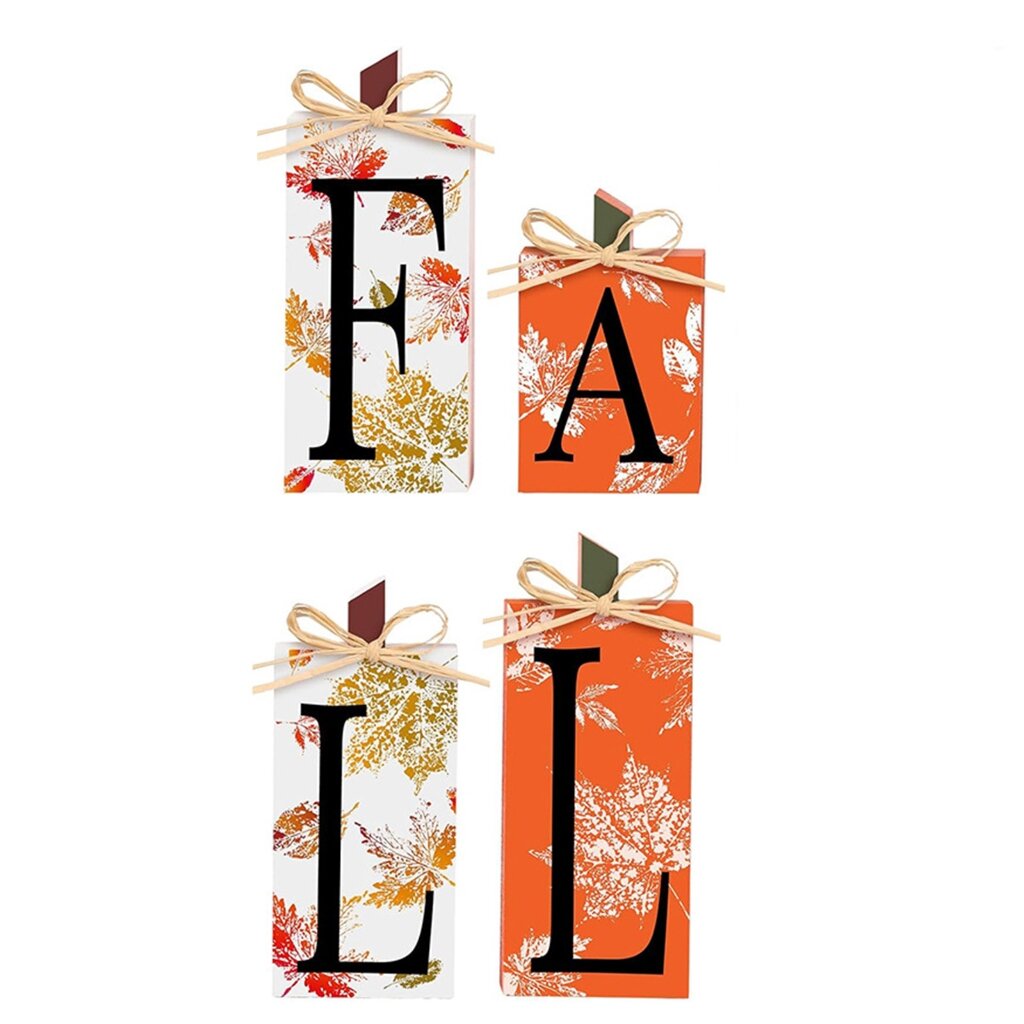 Деревянная табличка с осенней надписью для декора полок