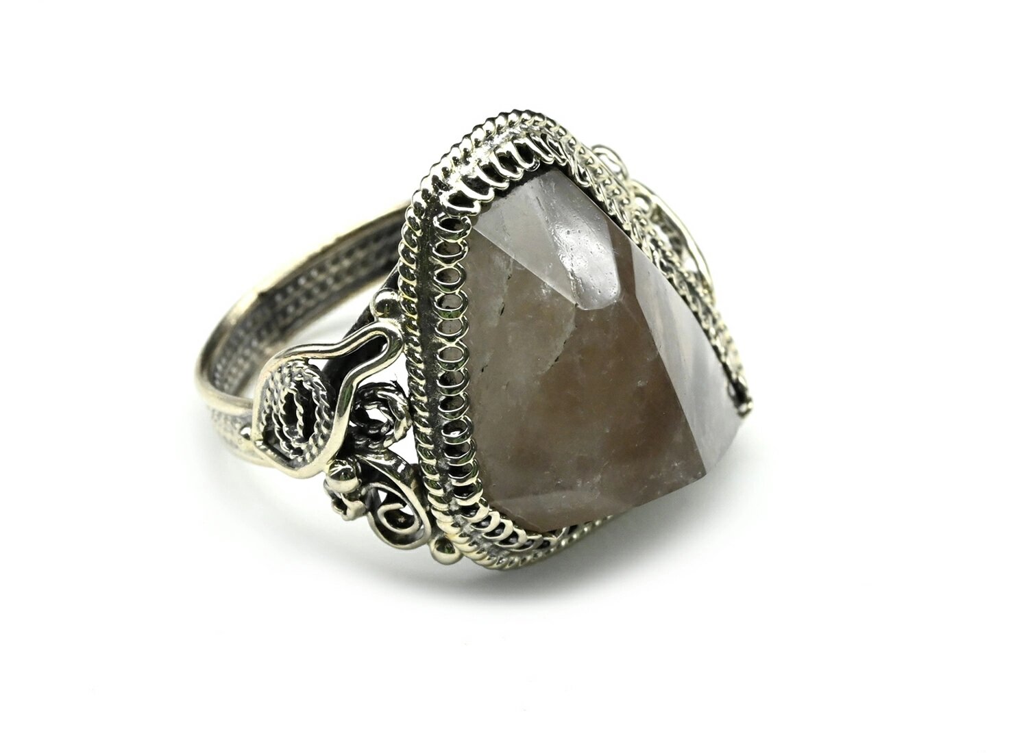 Кольцо, топаз, раухтопаз