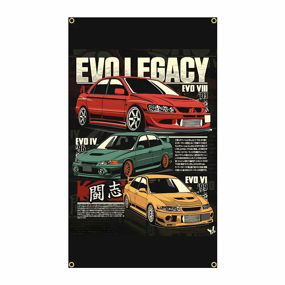 JDM гоночный флаг из полиэстера 90x150 см 120x180cm, 4 Grommets