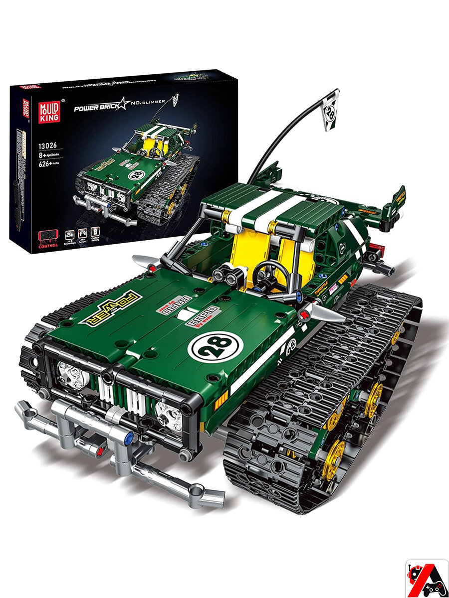 Конструктор Техник Вездеход зеленого цвета на радиоуправлении