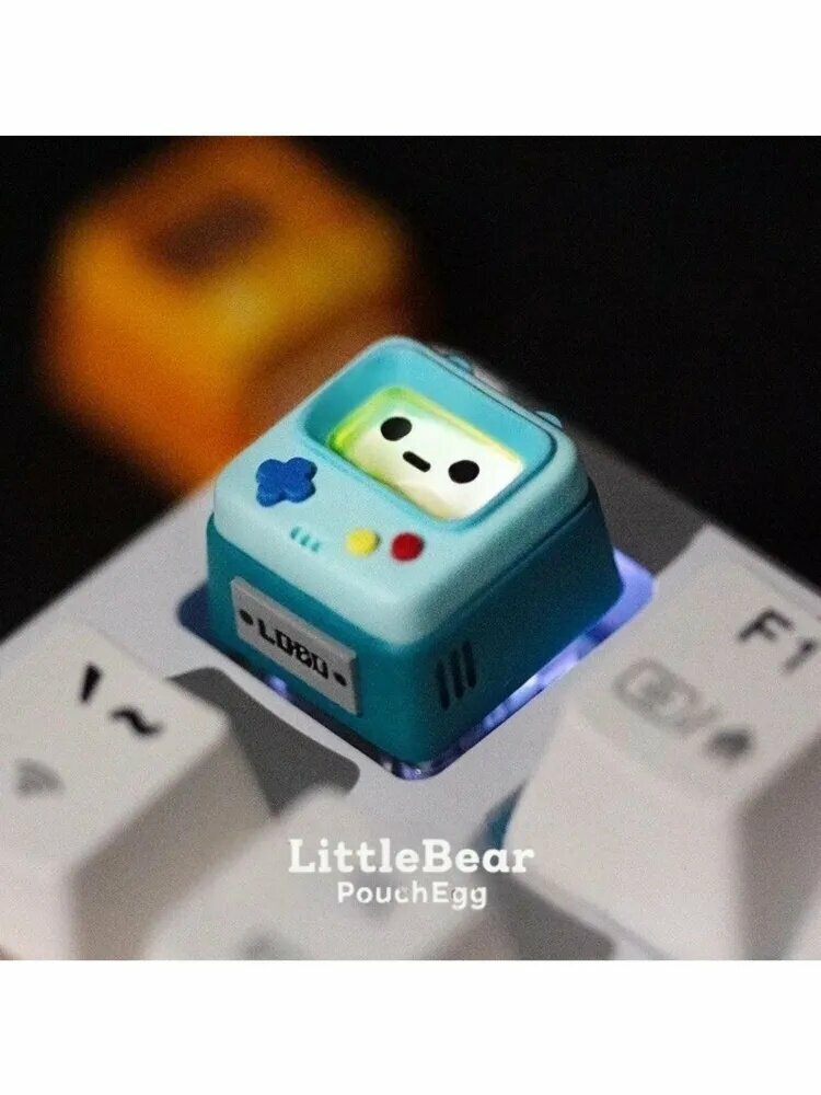 Кейкапы для клавиатуры Ретро-игровой (синий) с подсветкой: 1 шт, Ретро дизайн