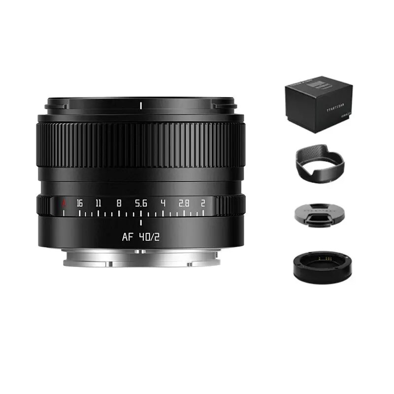 TTArtisan 40mm F2 Объектив Sony E/Nikon Z, Black, L-Mount, Official Hood