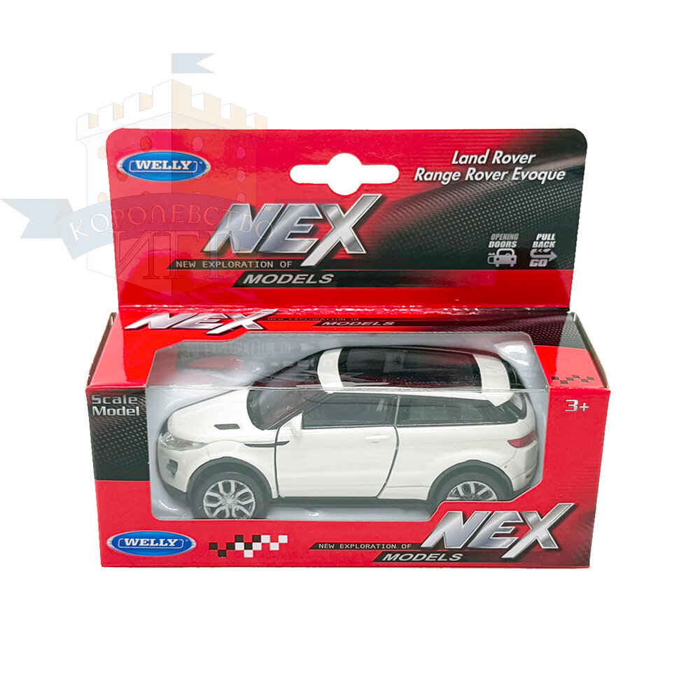 Машинка Welly Range Rover Evoque, белый, 1:38, арт.43649W-W, инерционная