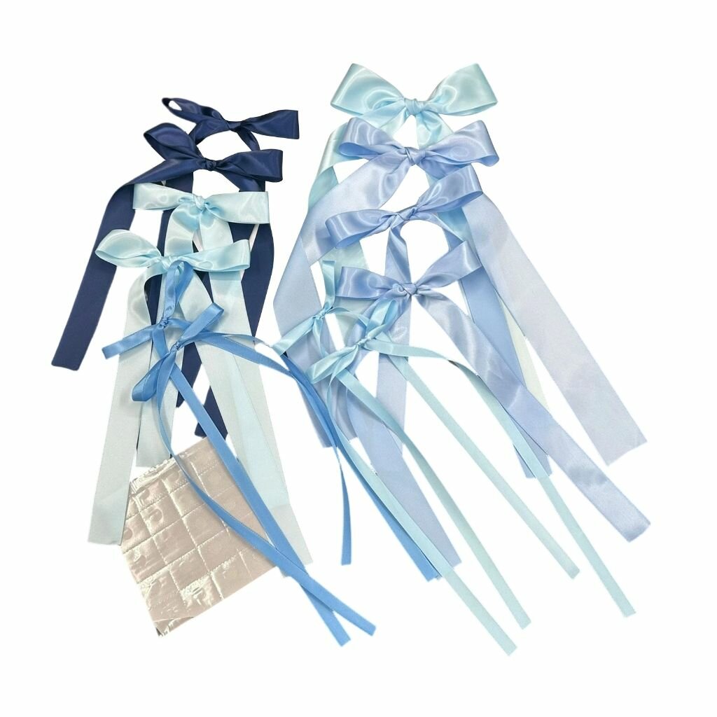 -Готовые бантики-серия blue 12 размеров