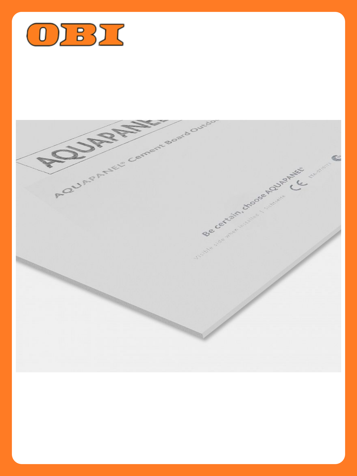 Цементная плита KNAUF "Аквапанель", наружная, влагостойкая, 120х240х12,5 см