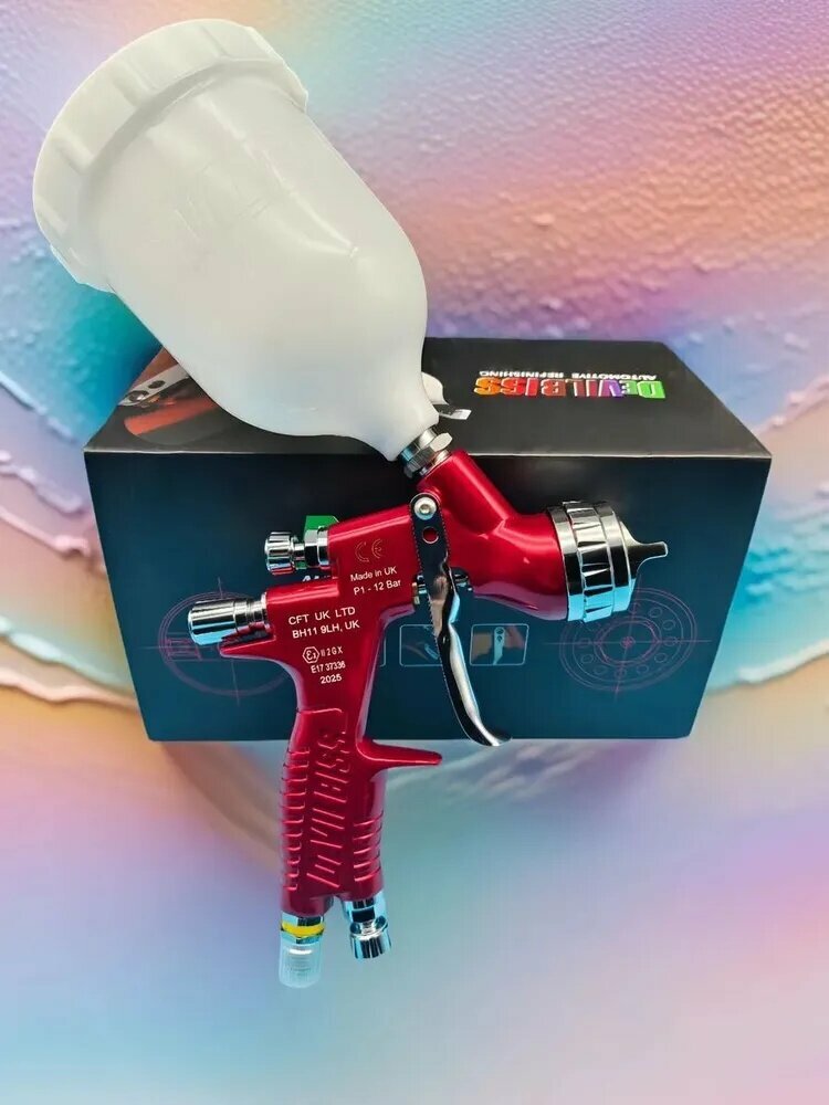 Краскопульт пневматический; Пневмокраскопульт, Devilbiss GTI Pro Lite с верхней бочкой, головой TE20, 1,3 мм соплом (нерв). PROLT GTE20-13