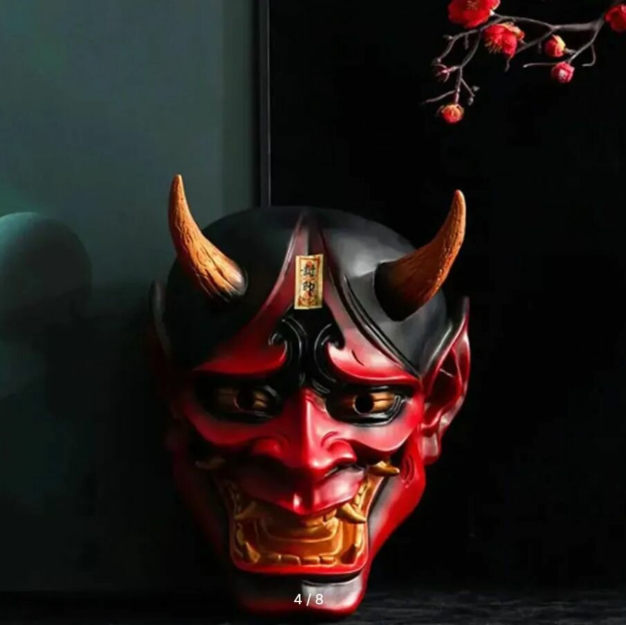 Японская маска Хання. Украшение интерьера.