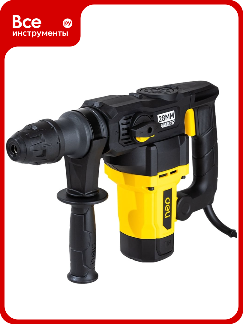 Перфоратор DELI DL-DC28-E1 SDS+, 1050Вт, SDS+, 4300уд/мин, 900об/мин, кейс, сверления и бурения