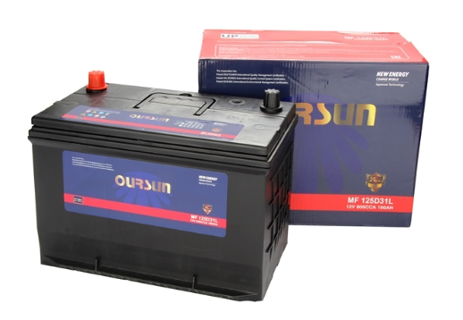Аккумулятор автомобильный OURSUN JIS MF125D31L 100Ah 800А ОП (306х173х225) D31L 306x173x225