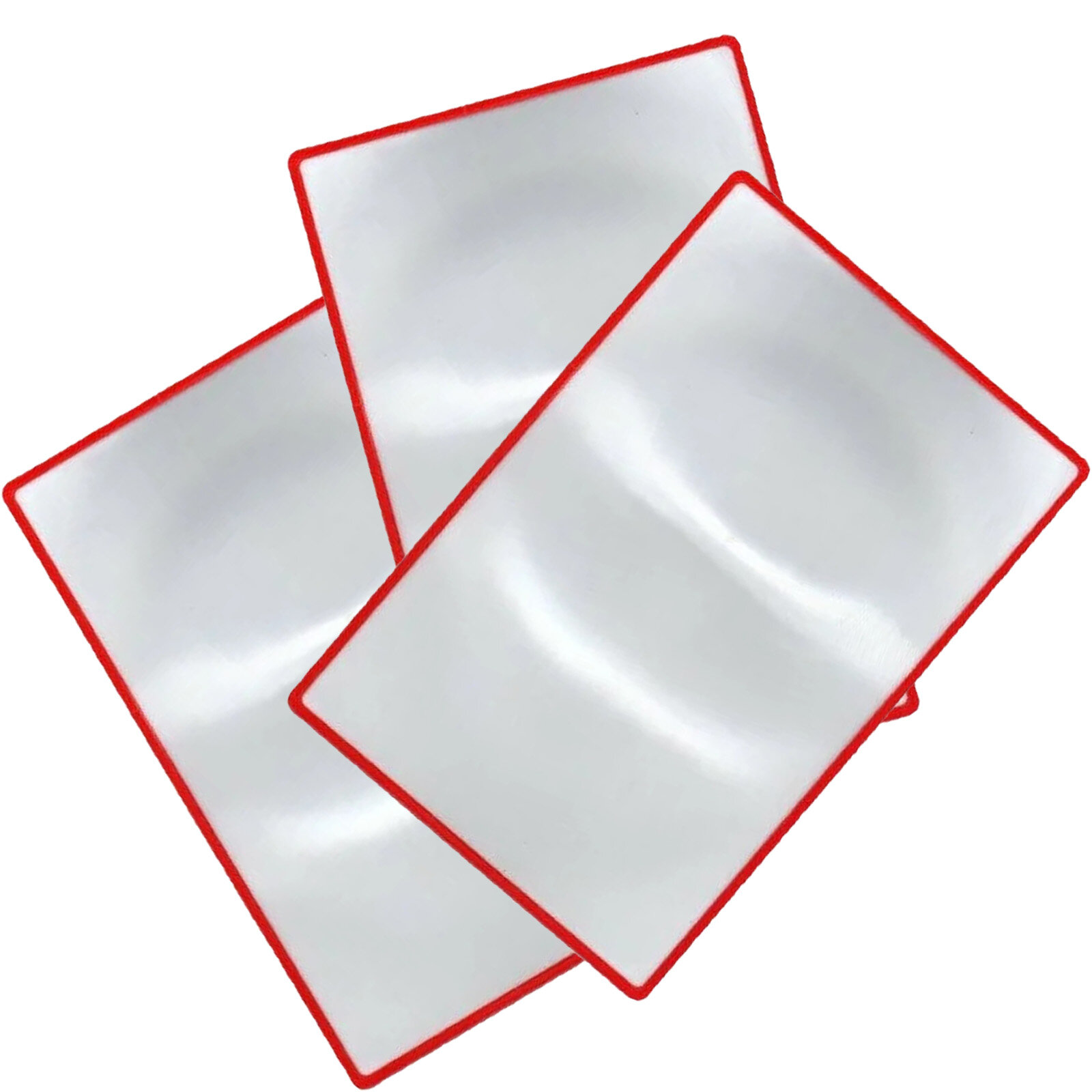 Линза Френеля, лупа карманная для чтения и просмотра мелкого текста, прямоугольная, пластик, размер 8,5*5,5 см, 3 шт