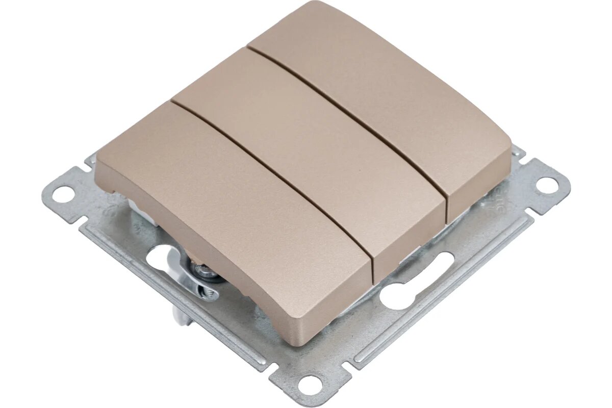 Выключатель трехклавишный Титан Schneider Electric Glossa GSL000431