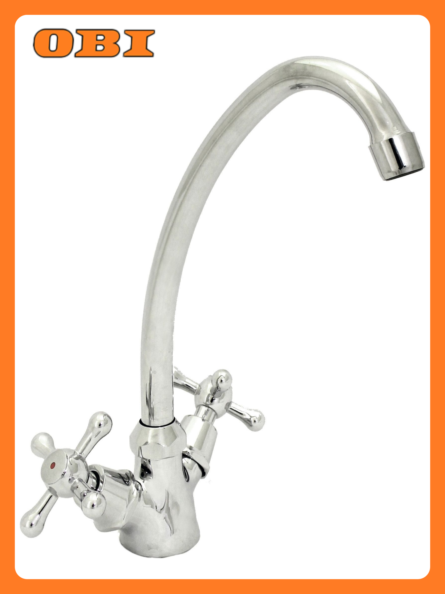 Смеситель для кухонной мойки ARGO DOM 022 высокий поворотный излив, хром