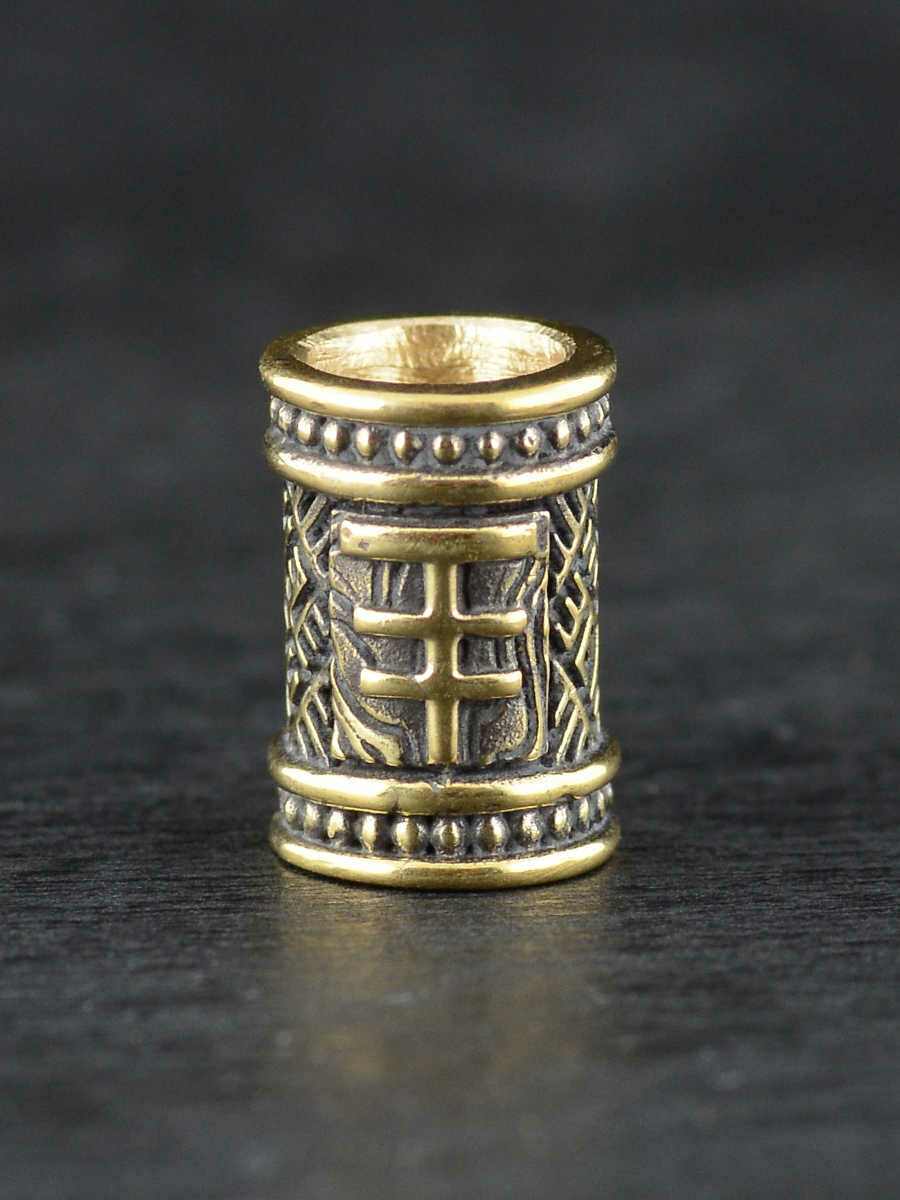 Бусина для паракорда и кожи чертог Лисы из ювелирной латуни Hobbylive