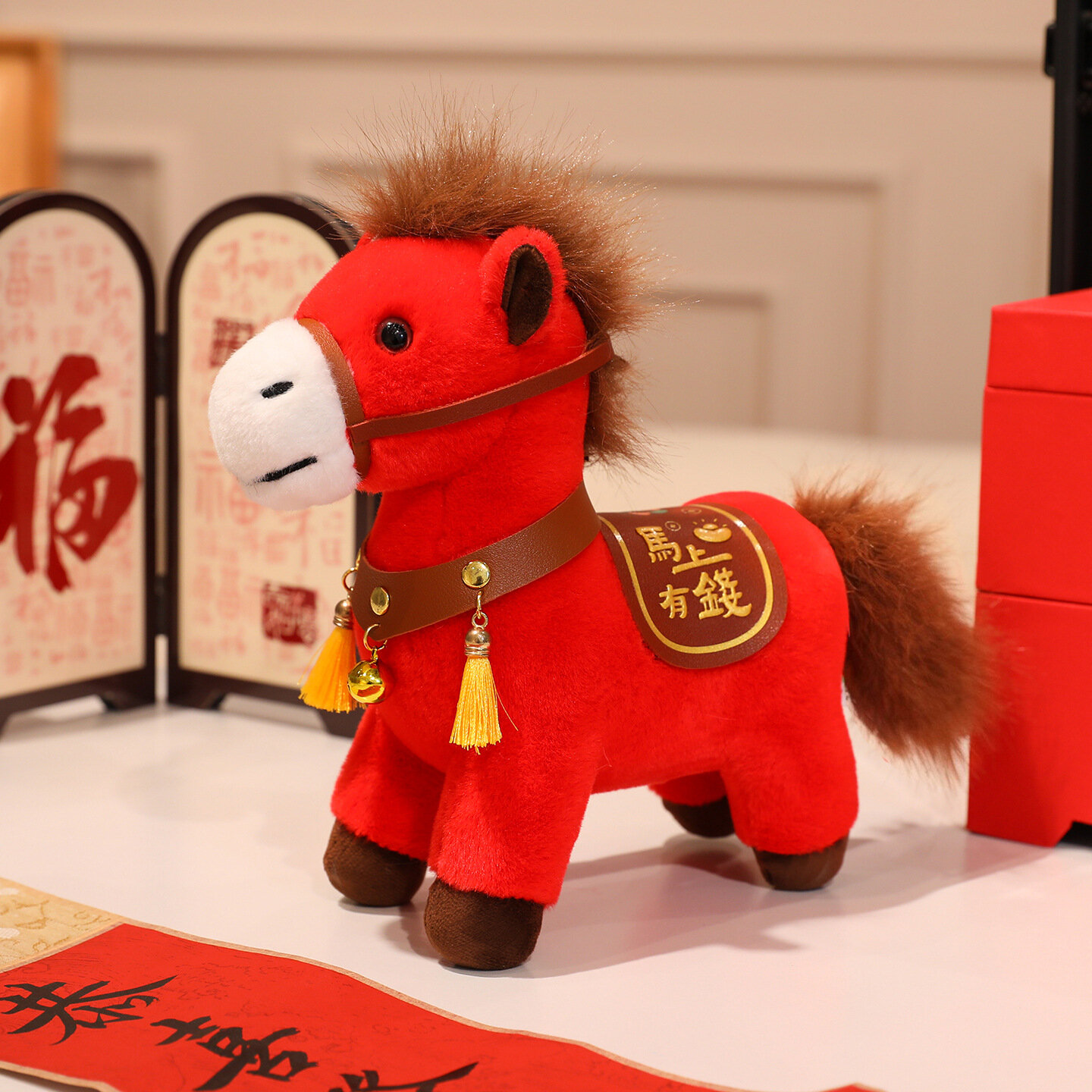 Мягкая игрушка-талисман 2026 года Лошади, кукла-лошадка, маленький конь, подарок на торжественное открытие.