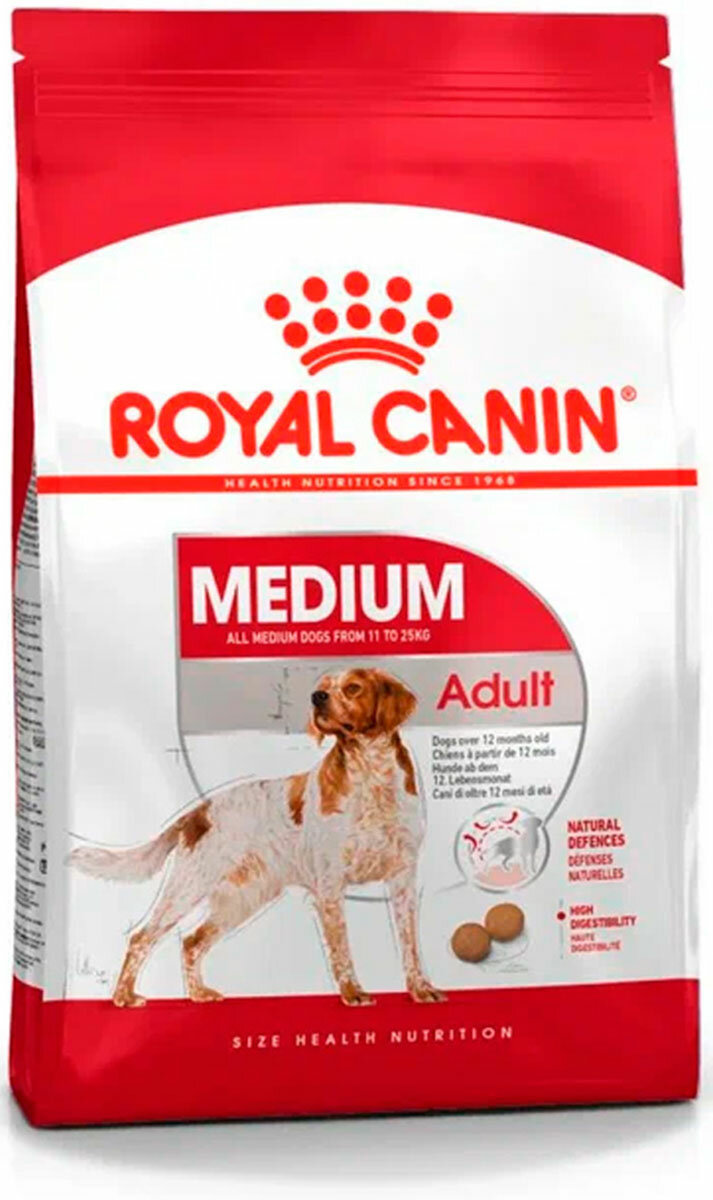 Корм сухой Royal Canin Medium Adult для взрослых собак средних пород от 12 месяцев до 7 лет, 3 кг