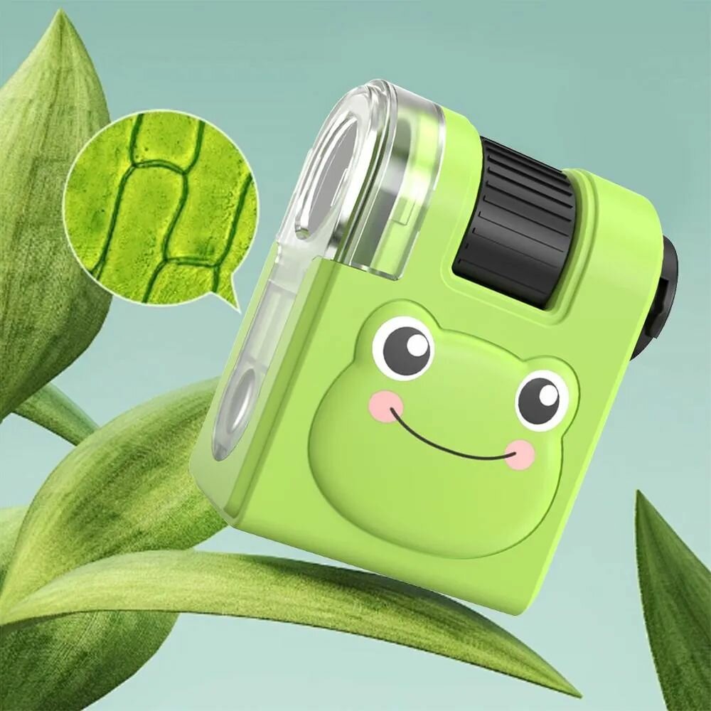 80X Мини-микроскоп со светодиодным фонариком Портативный микроскоп Подарки для девочек и мальчиков