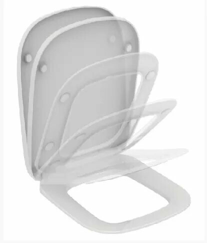 Сиденье для унитаза с крышкой, дюропласт, плавное закрытие, Ideal Standard Esedra T318101