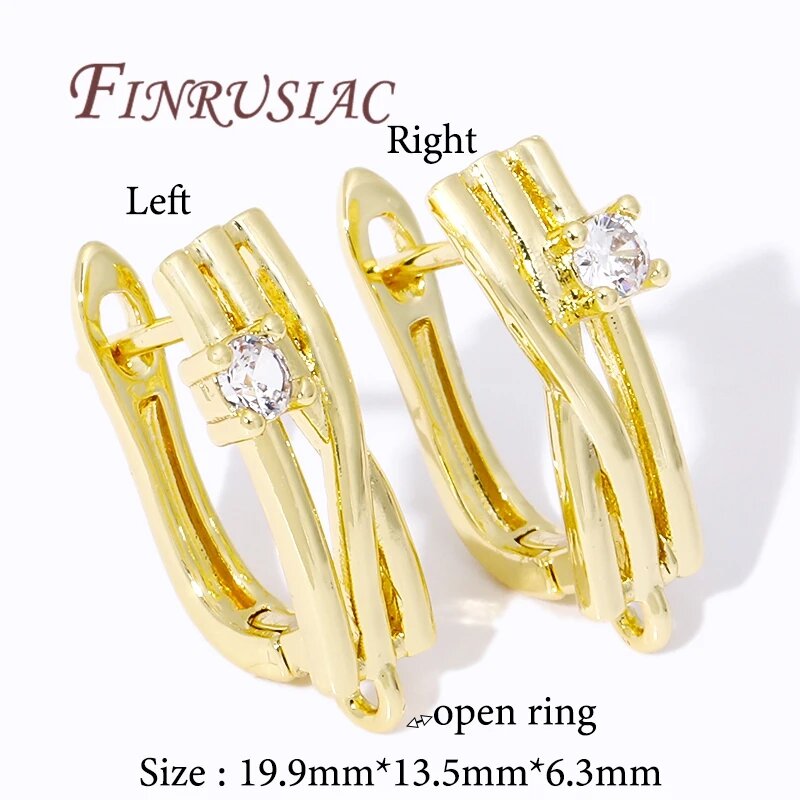Золотые серьги-кольца FINRUSIAC, 18K Gold Plated