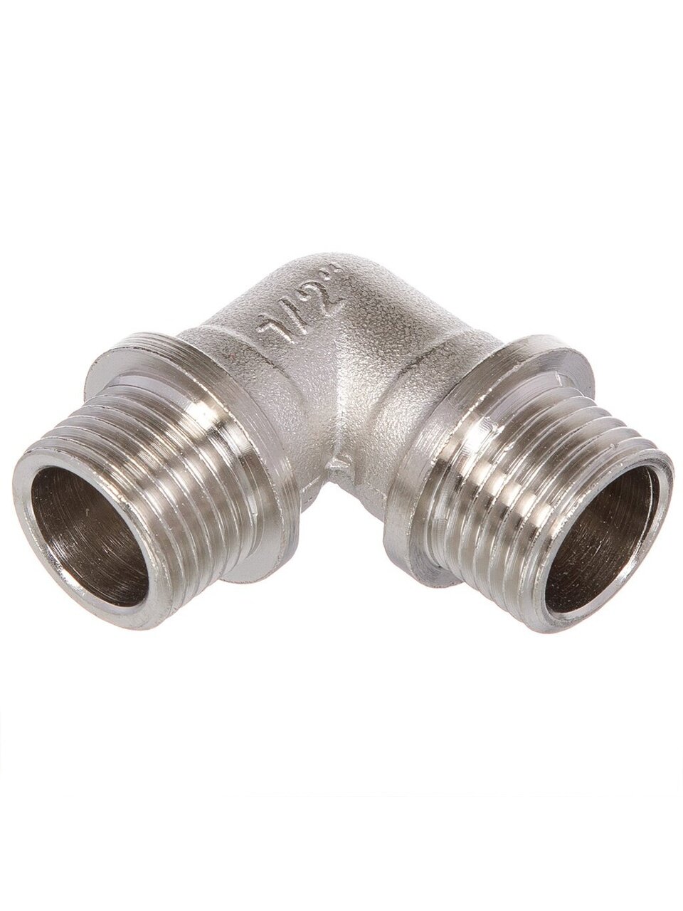 Уголок резьбовой 1/2 дюйма никелированный, ш-ш, латунь, РосТурПласт, Россия