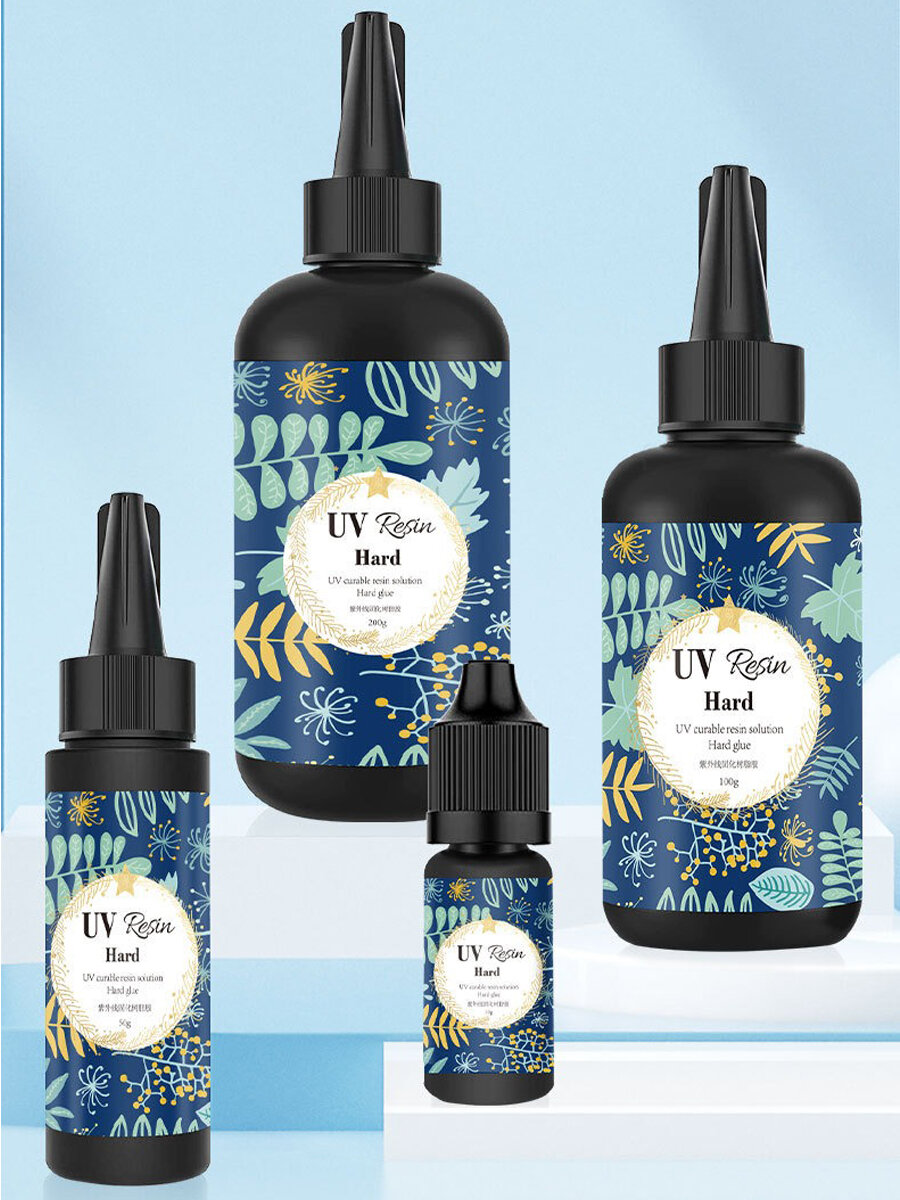УФ-эпоксидная смола для творчества, кристально прозрачная и быстро отверждаемая, безопасная UV смола для изготовления украшений, кулонов, колец, закладок и декора