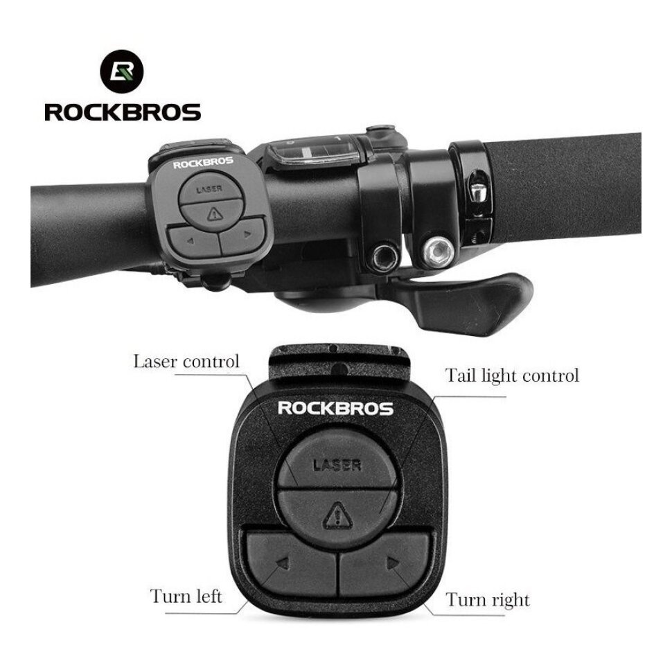 Фонарь задний ROCKBROS дистанционное управление поворотниками и стоп, USB