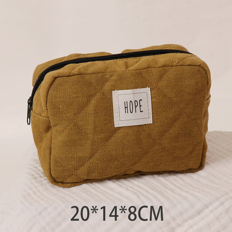 Стеганый хлопок в наличии Хлопковая Сумка-тоут для покупок Ручная косметичка Дорожная сумка для хранения Корзина для