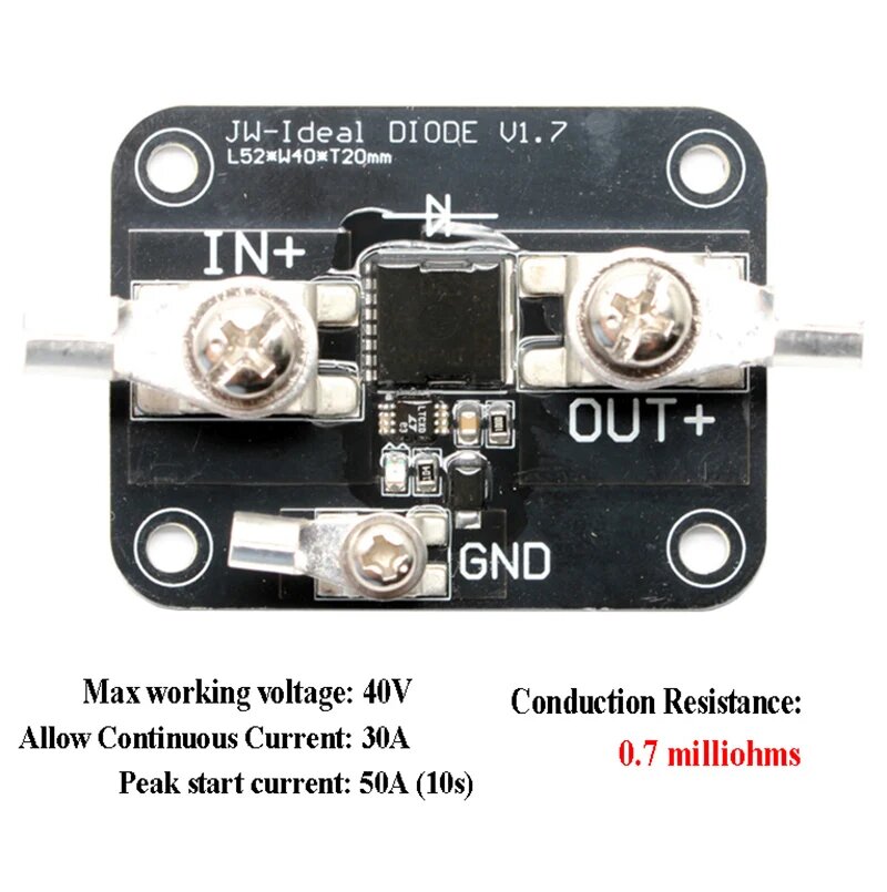 Солнечный диодный контроллер JW-Ideal Diode V1.7 30A, 0.7milliohms