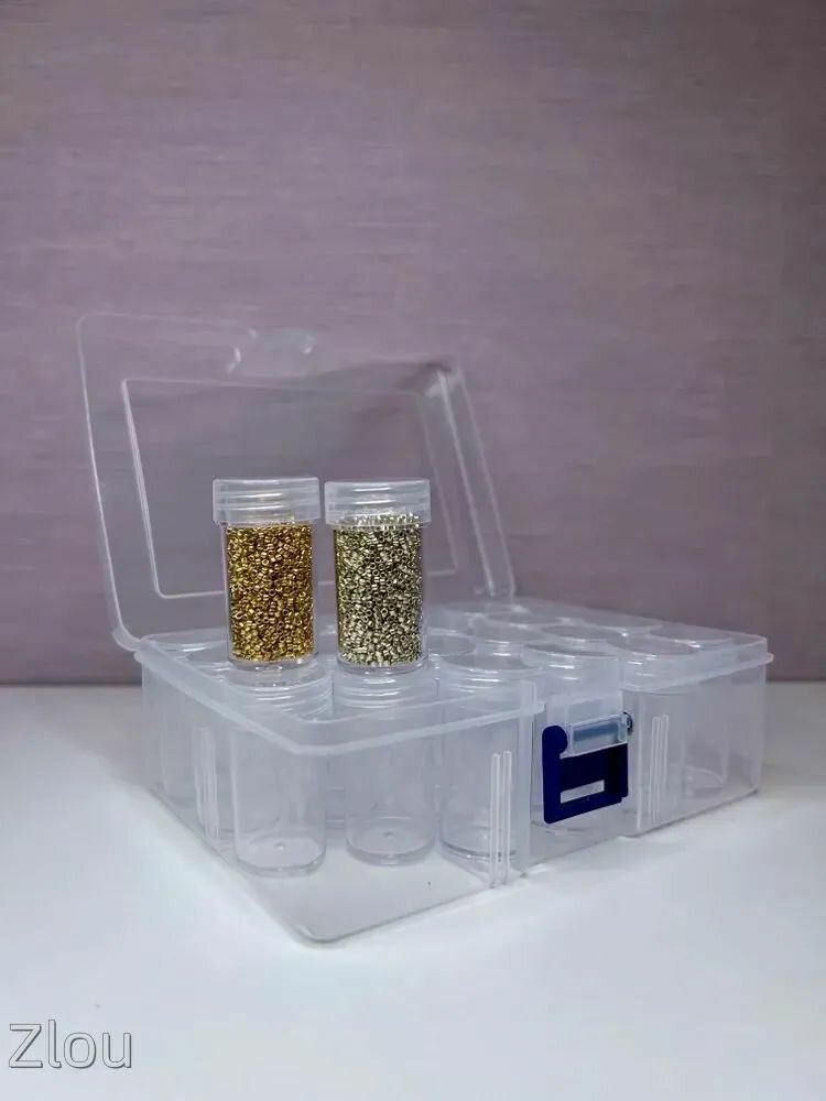 Органайзер для рукоделия "24в1", контейнер для мелочей и бисера, 24 баночки
