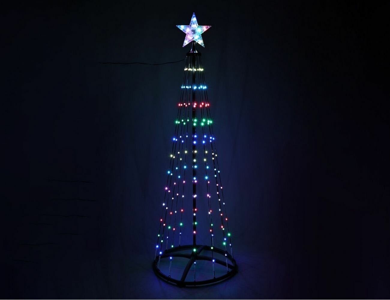 Декоративная светящаяся ёлка сияние праздника, 154 RGB LED-огня, 150 см, контроллер, ПДУ, уличная, Koopman International AX5380200