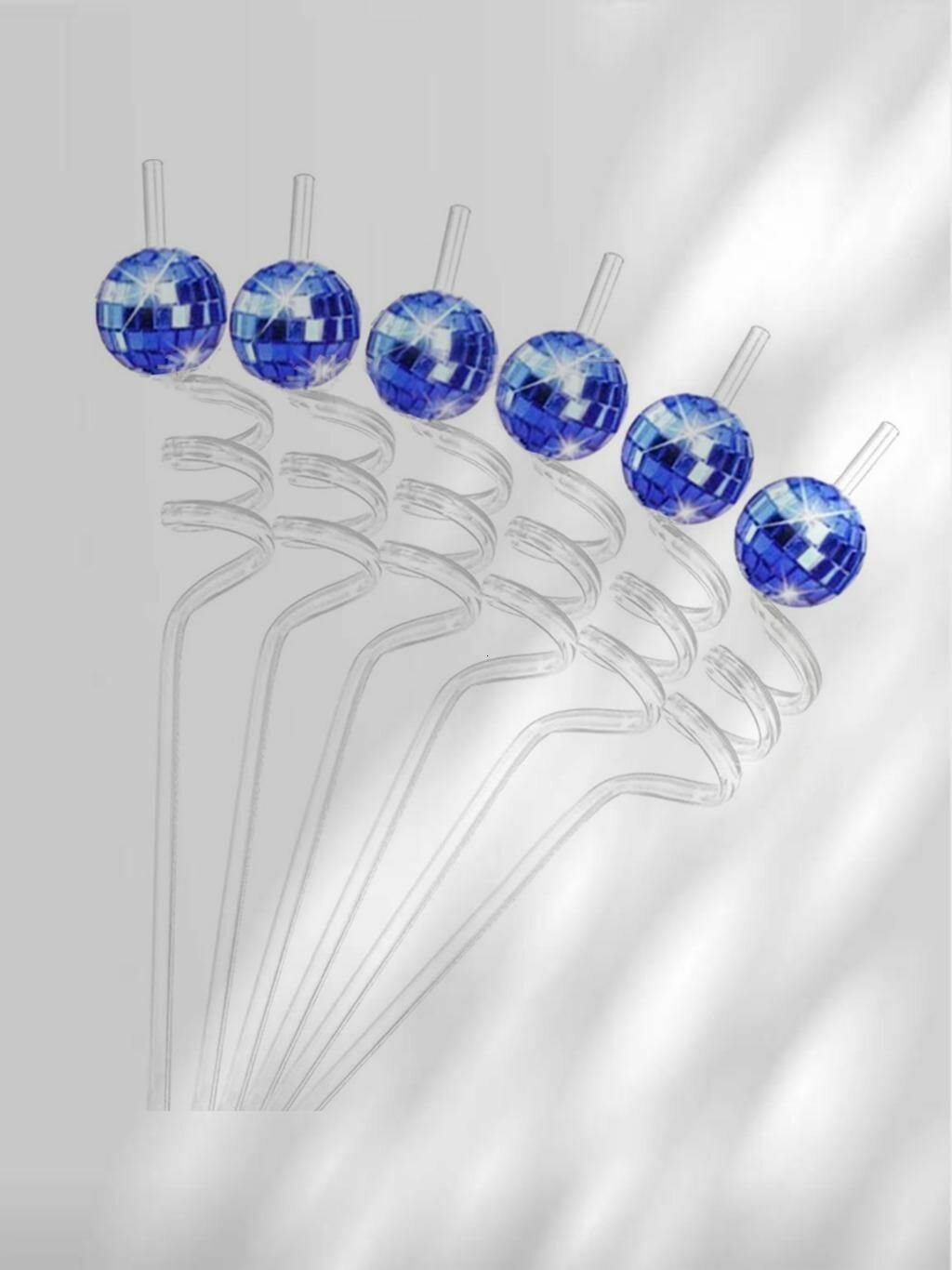 Многоразовые соломинки и зеркальные мешалки для коктейлей, Синий