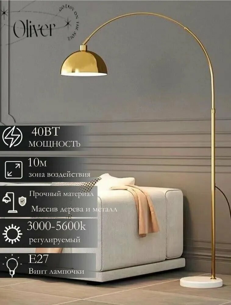 Торшер напольный, напольный светильник, торшер Oliver Light, 5846LF/1L BK