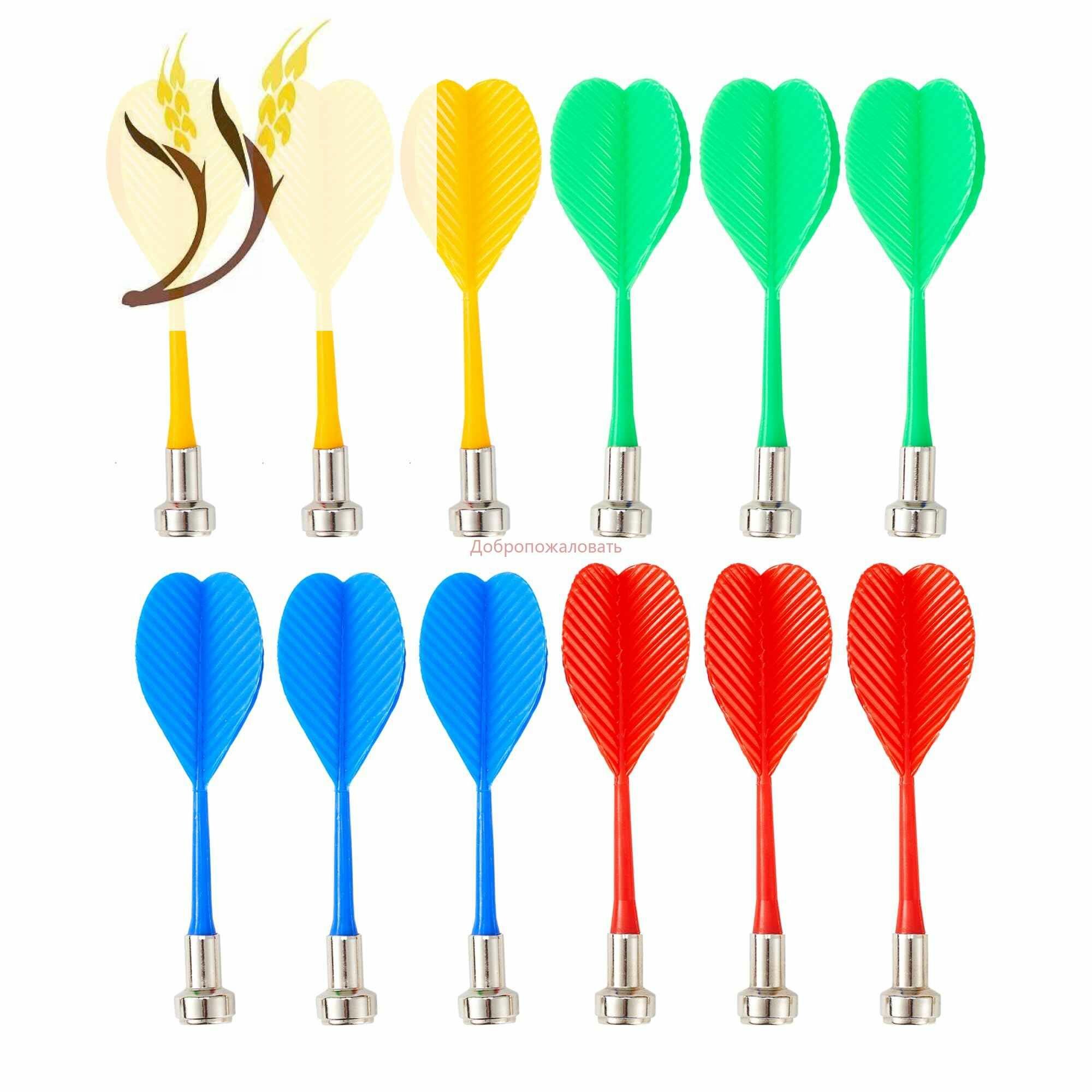 Детские магнитные дротики Safe Leisure (по три красных, зеленых, синих и желтых) 12шт