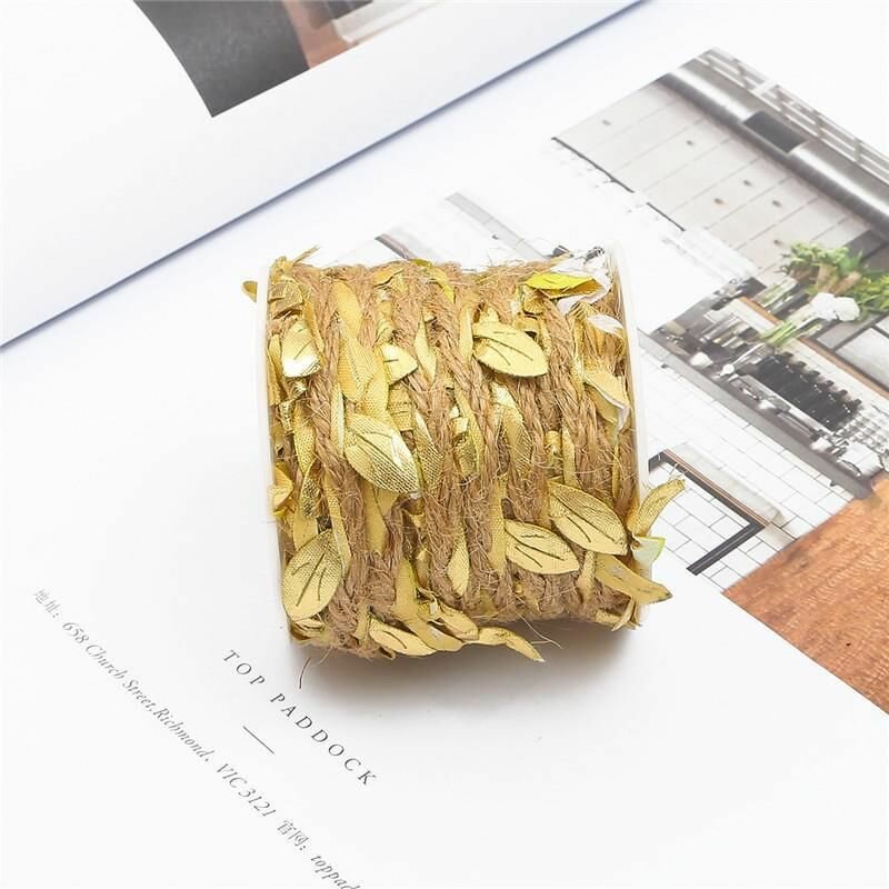 Лента из листьев мешковины, натуральная джутовая веревка из ротанга для настенного монтажа, для деревенской свадьбы, дома, сада, вечеринки в джунглях, декора для поделок своими руками