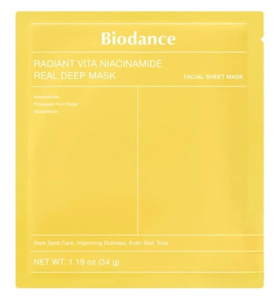 Biodance Гидрогелевая маска с ниацинамидом для сияния кожи Radiant Vita Niacinamide Real Deep Mask 2 шт.
