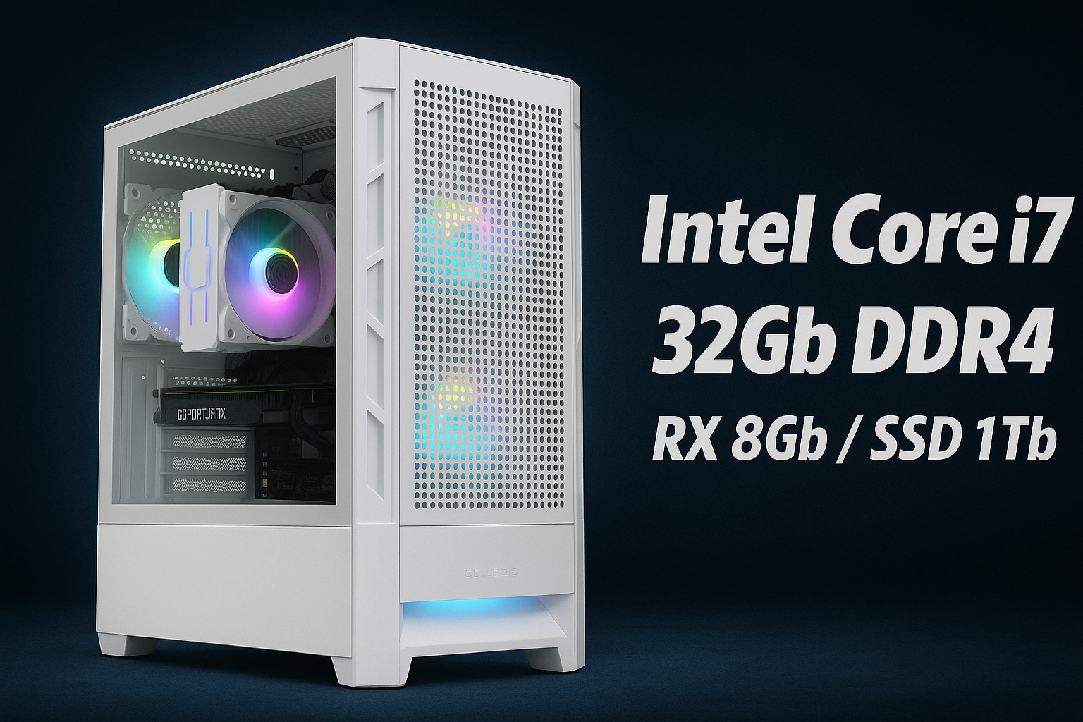 Игровой компьютер Intel Core i7 / 32Gb DDR4 / RX 580 8Gb / SSD 1Tb / Windows 11 Pro / WiFi