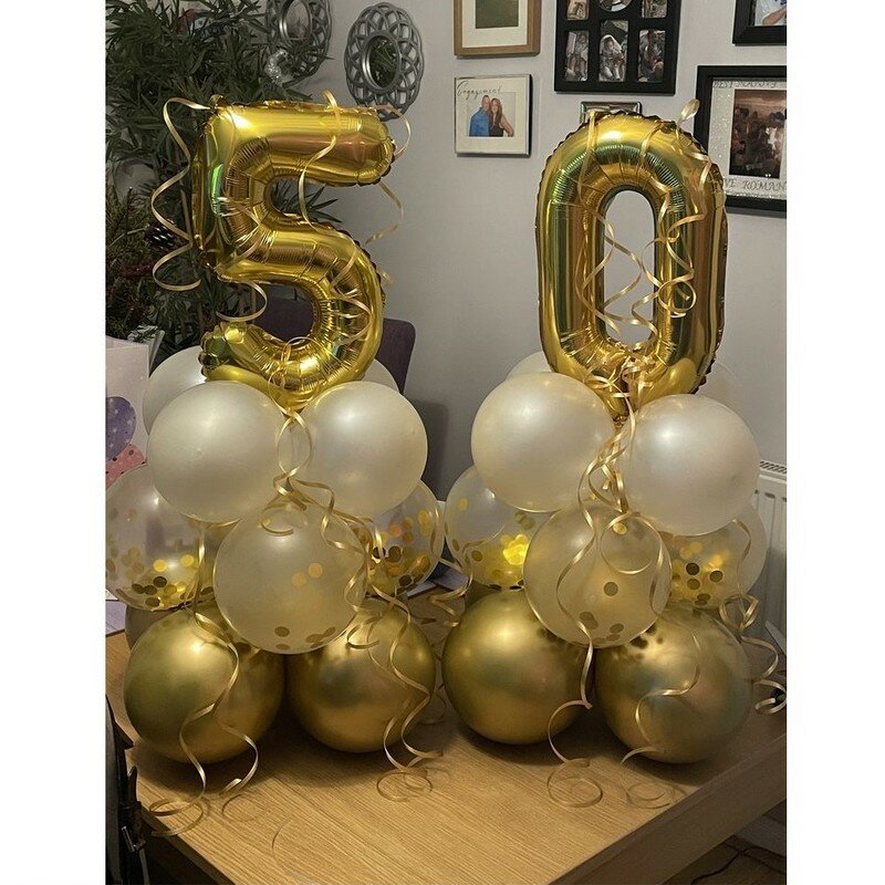 Набор шаров № 84 - шары с цифрами 50 юбилей ( аэродизайн )