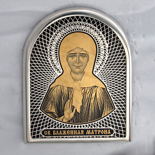 Иконка Эстет, серебро, 925 проба, обсидиан