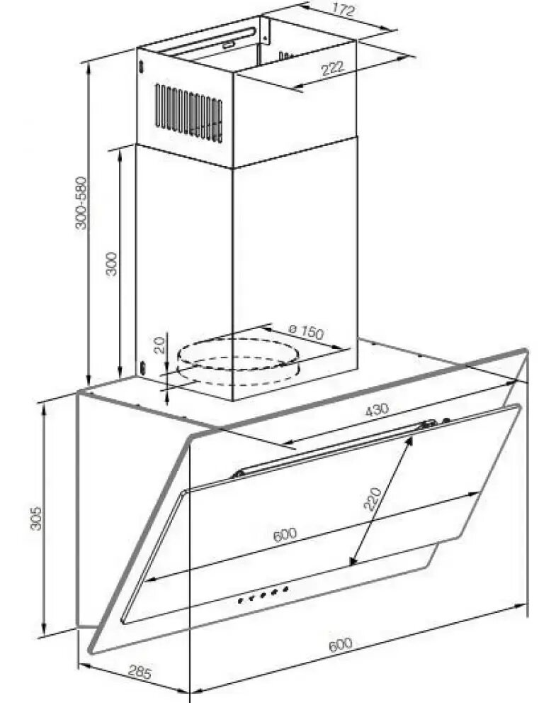 Каминная вытяжка Graude DHK 60.1 EL