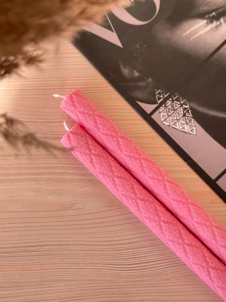 Свечи HOME DECO "Pinterest", столовые, 4 ч. горения, 2 шт