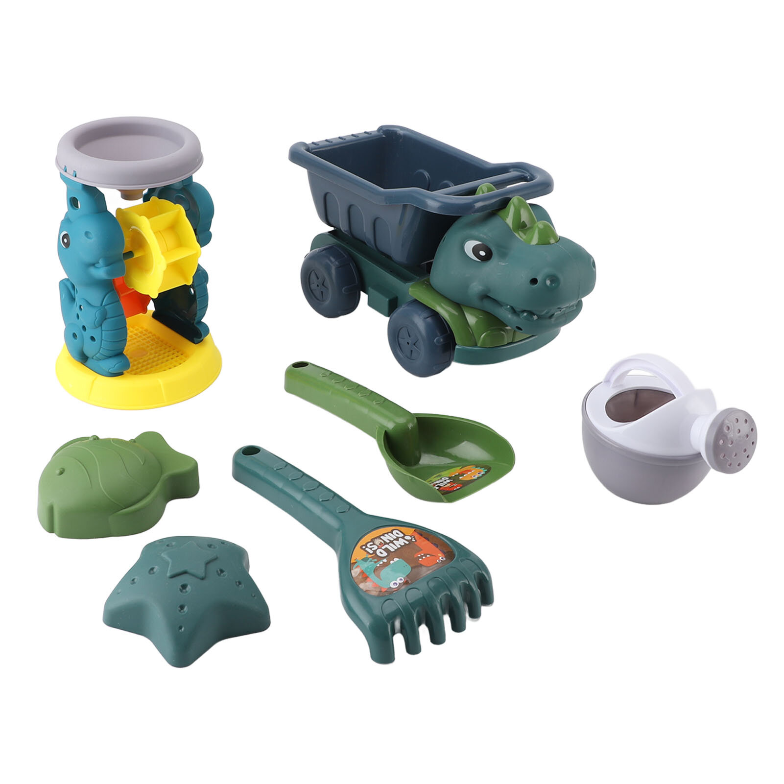 Детский пляжный набор игрушек: строительный грузовик с динозаврами, лопата, песочные игрушки, игры на свежем воздухе, водные развлечения, инструменты для копания