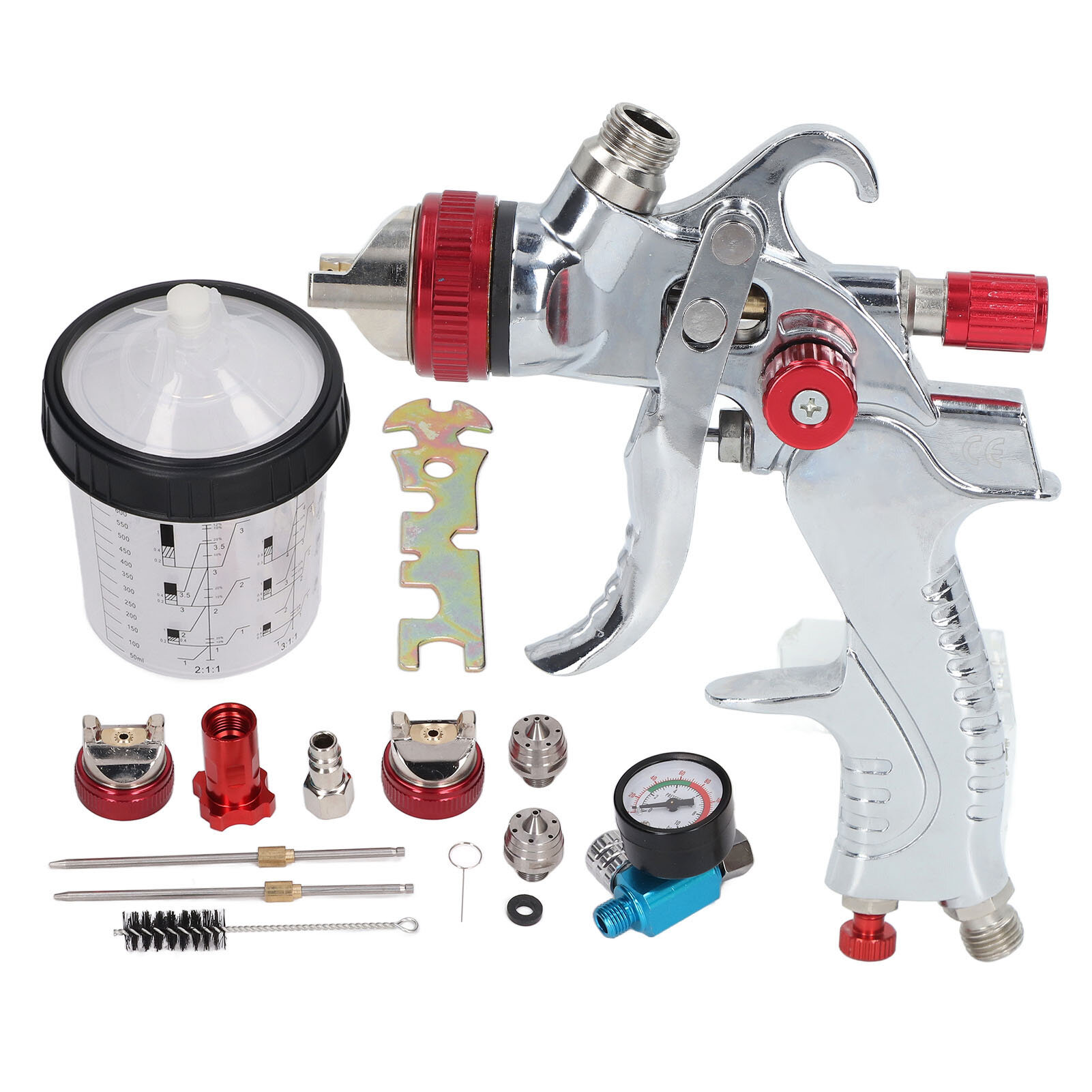 1,4 мм 1,7 мм 2,0 мм автомобильный краскопульт с гравитационной подачей краски, комплект насадок VLP для покраски автомобиля, прост в использовании и очистке