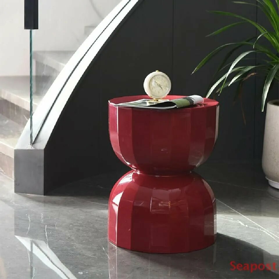 Журнальный столик, пластик, ABS, красный, квадратный, 36x36x45 см